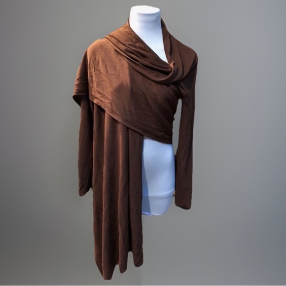 Sweaters | Bohemian Brown Draping Openfront Stretch Laying Hi Low ...